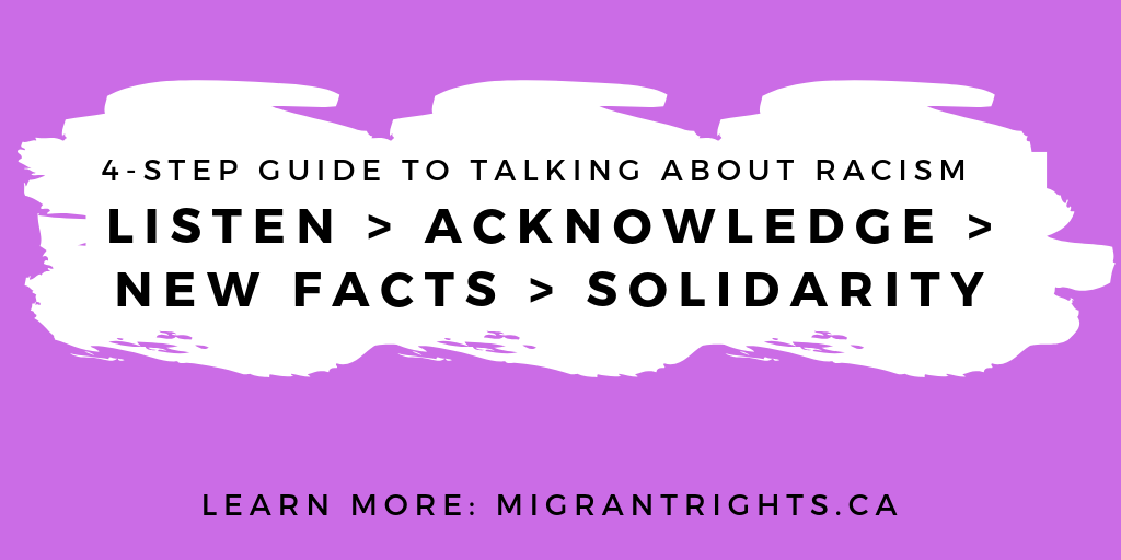 4 step guide to talking about racism this election - Migrant Rights Network