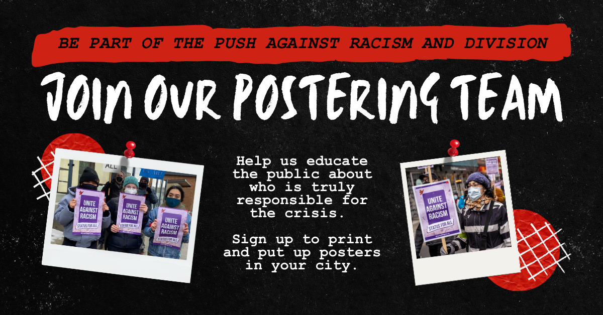 Unite Against Racism Street Postering Team - Migrant Rights Network